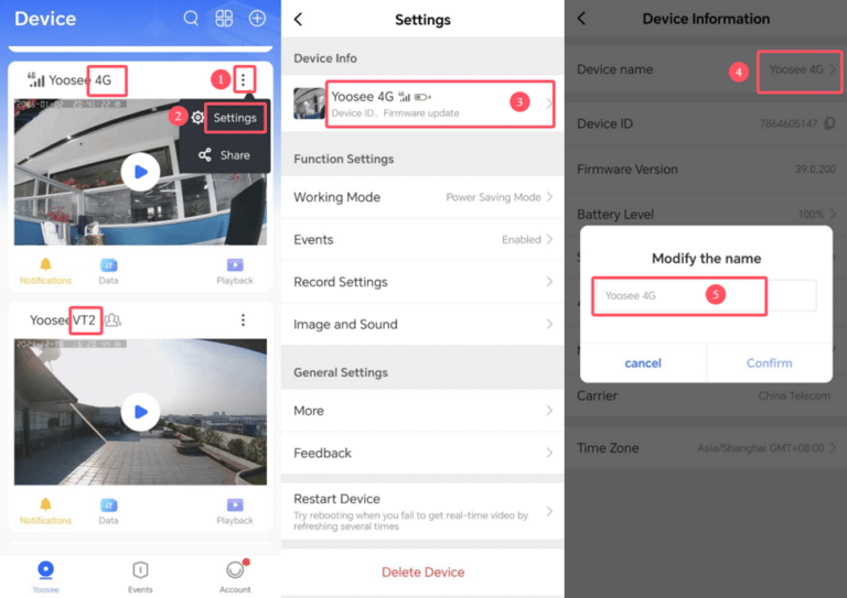 How to Adjust Camera Order - Yoosee